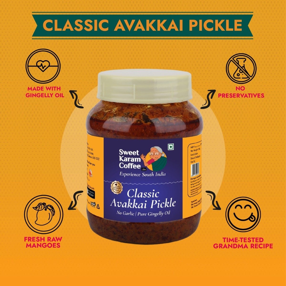 Buy Classic Raw Mango Pickle Online | Sweet Karam Coffee