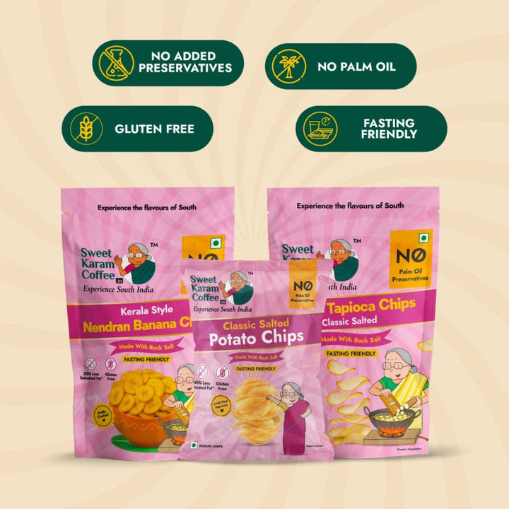 Shop Vrat Chips Online | Upwas Chips Combo - Sweet Karam Coffee
