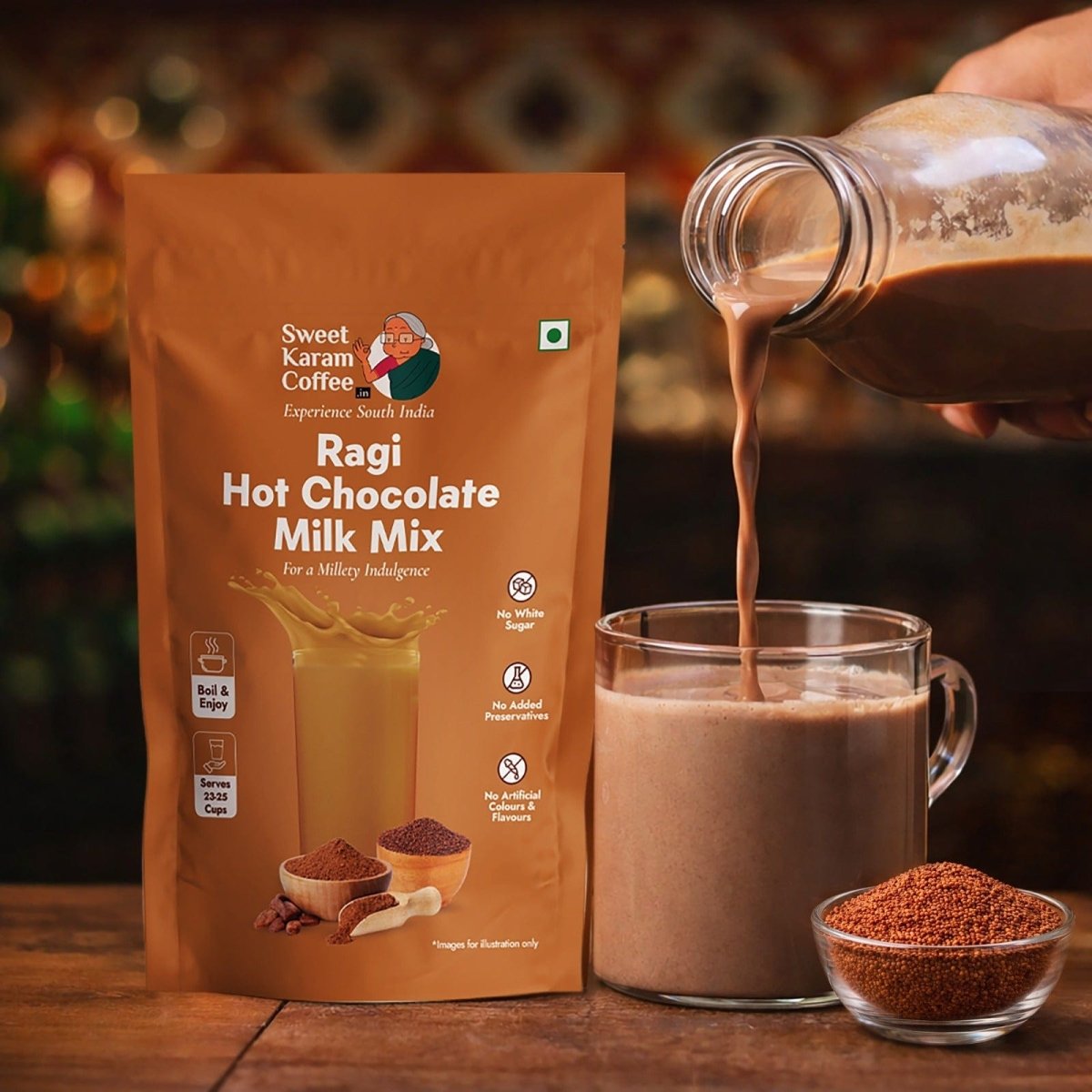 Shop Ragi Hot Chocolate Mix Online at Best Price | Sweet Karam Coffee
